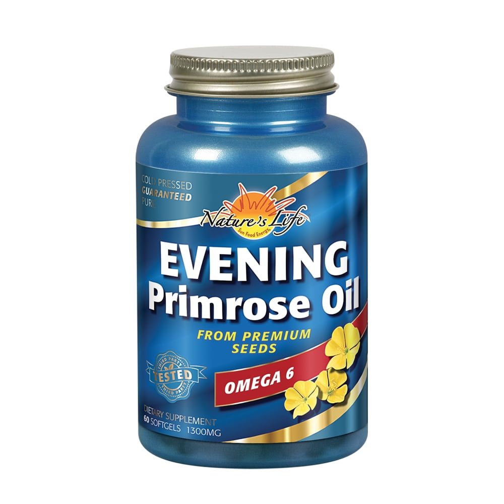 Nature's Life Evening Primrose Oil 1300mg Softgels | PMS, Menopause ...
