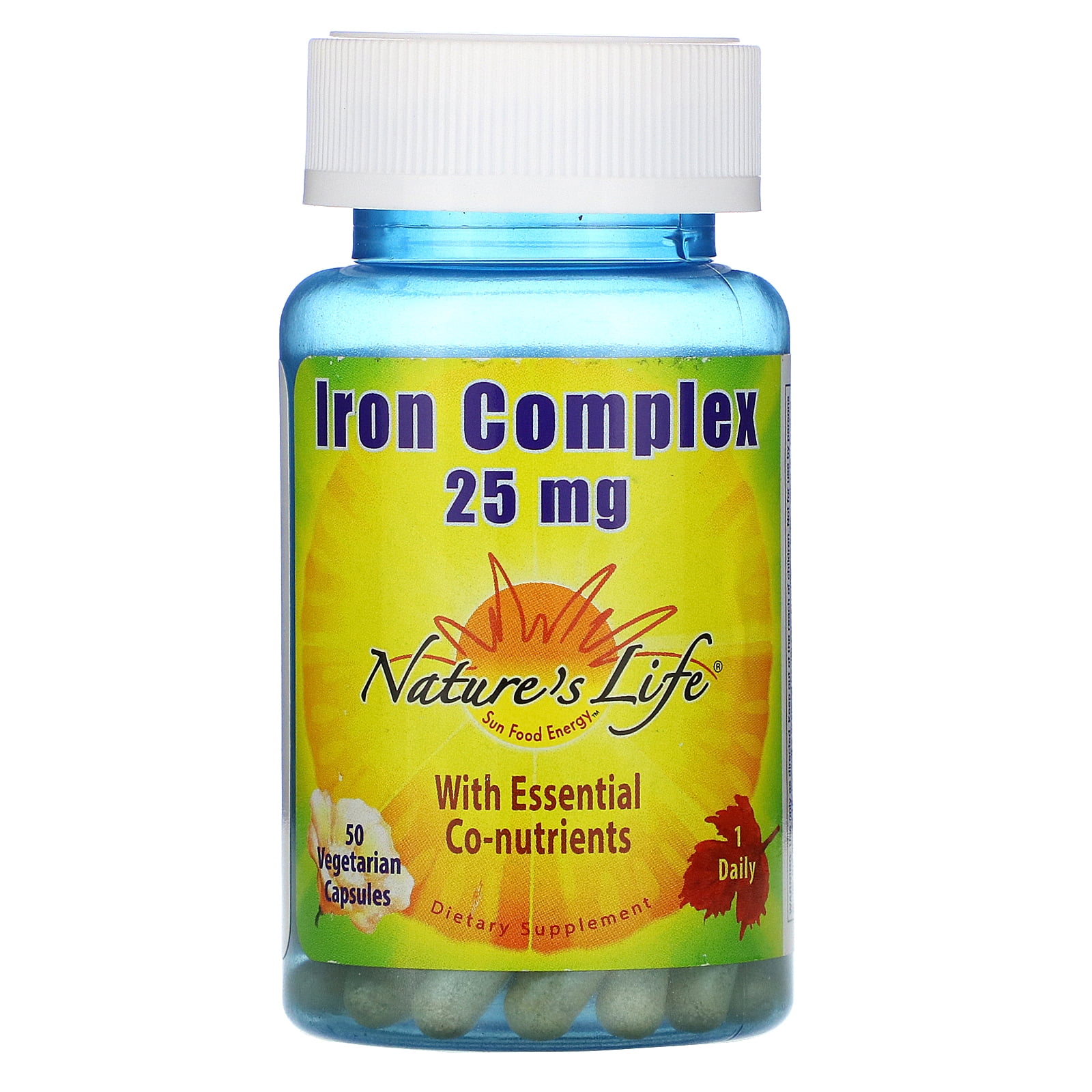 Nature's Life Iron Complex, 25 mg, 50 Vegetarian Capsules - Walmart.com