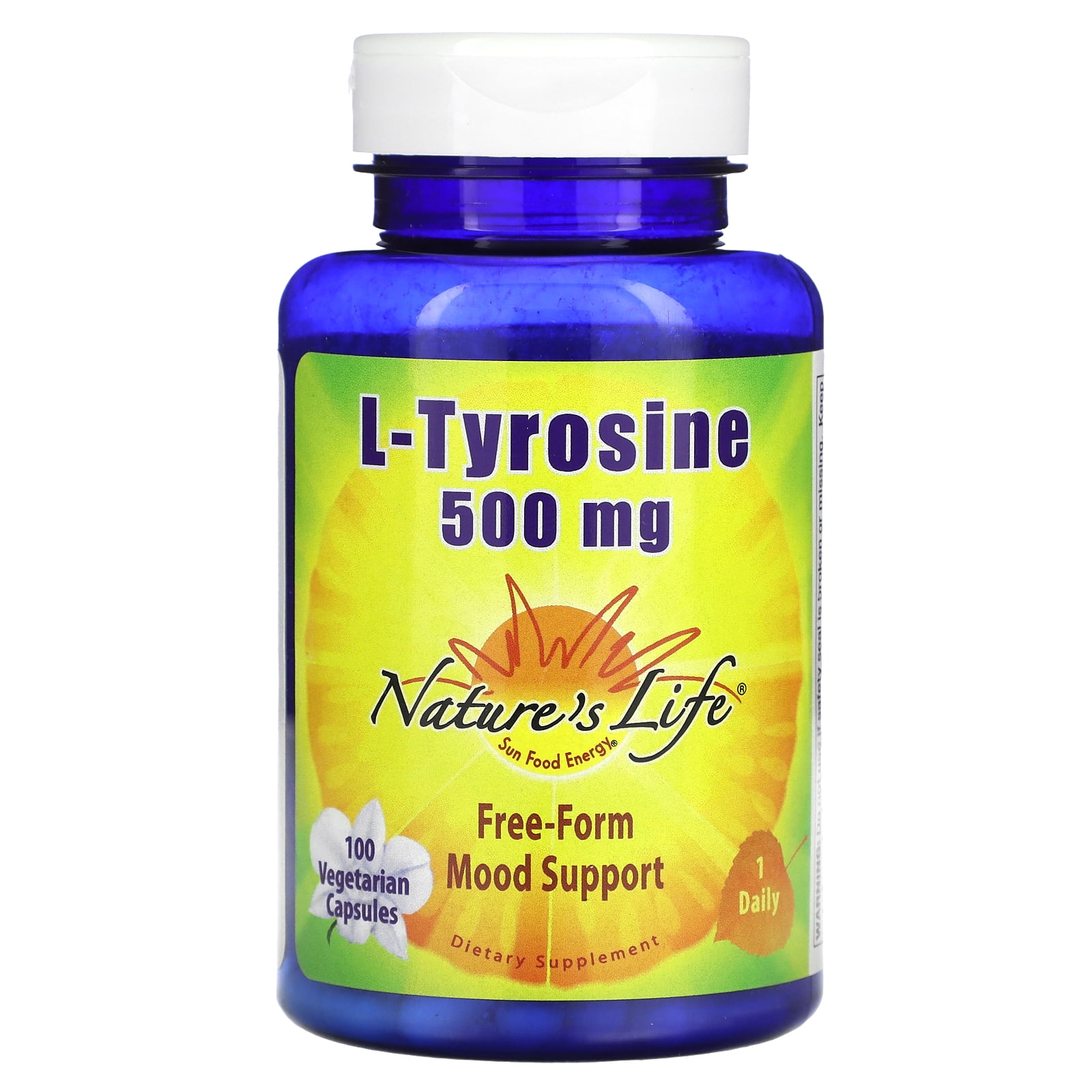 Nature's Life - L-Tyrosine 500 mg. - 100 Capsules - Walmart.com
