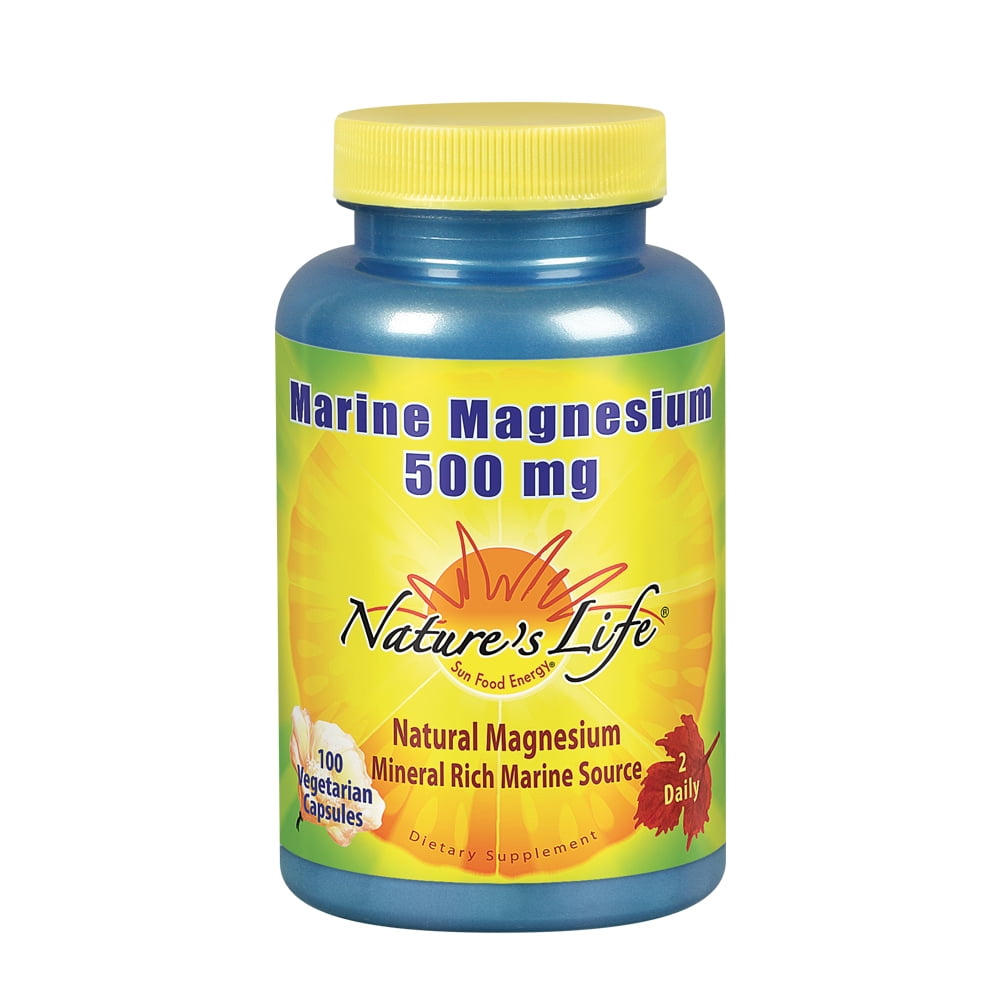 Nature's Life Marine Magnesium 500mg, Supports Healthy Digestion and ...