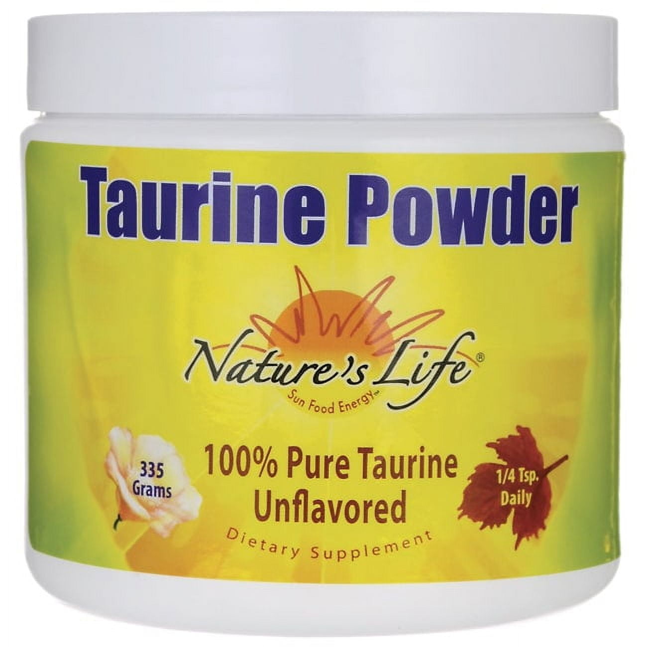 Nature's Life Pure Taurine Powder, Unflavored | Amino Acid for Cardio ...