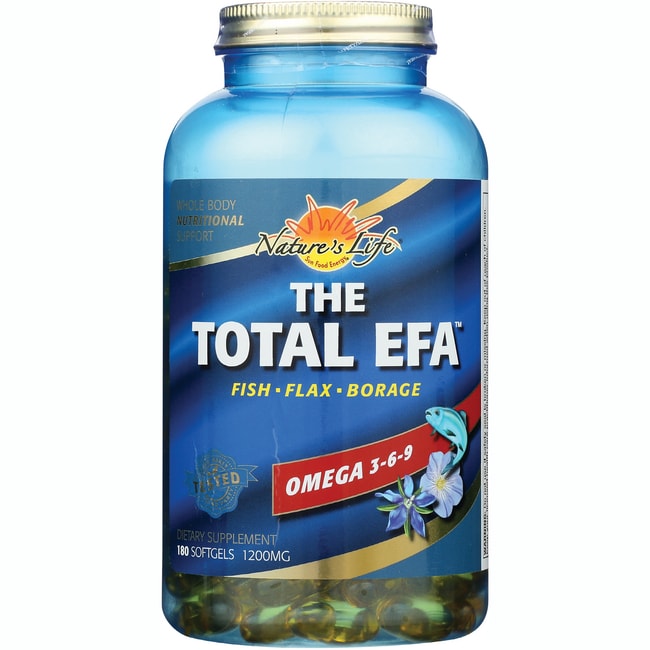 Nature's Life The Total EFA Fish Oil w/ Organic Flaxseed & Borage Oils ...