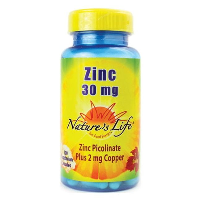 Nature's Life - Zinc 30 mg. - 100 Vegetarian Capsules - Walmart ...