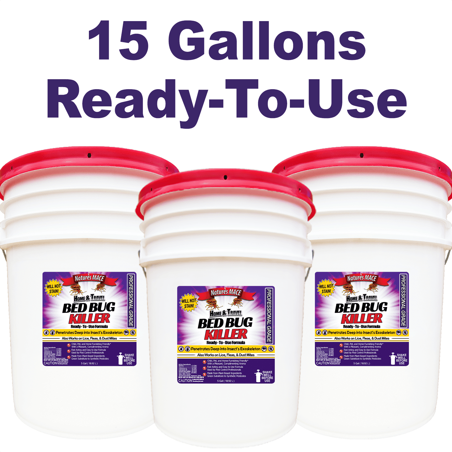 Nature's MACE Powerful 15 Gal Bed Bug Killer Spray - Quick & Effective ...