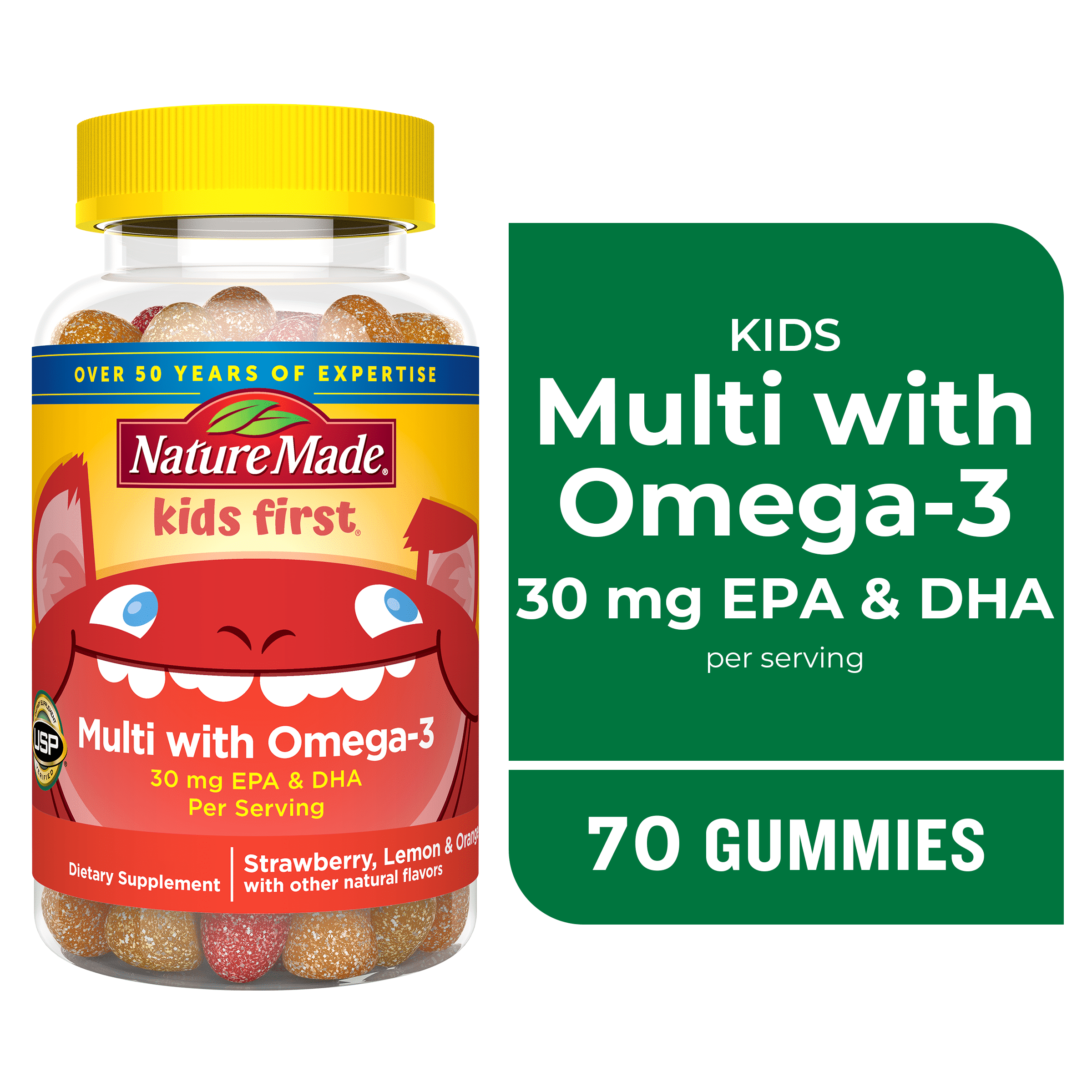 Nature Made Kids First Multivitamin with Omega-3 Gummies, 70 Ct ...