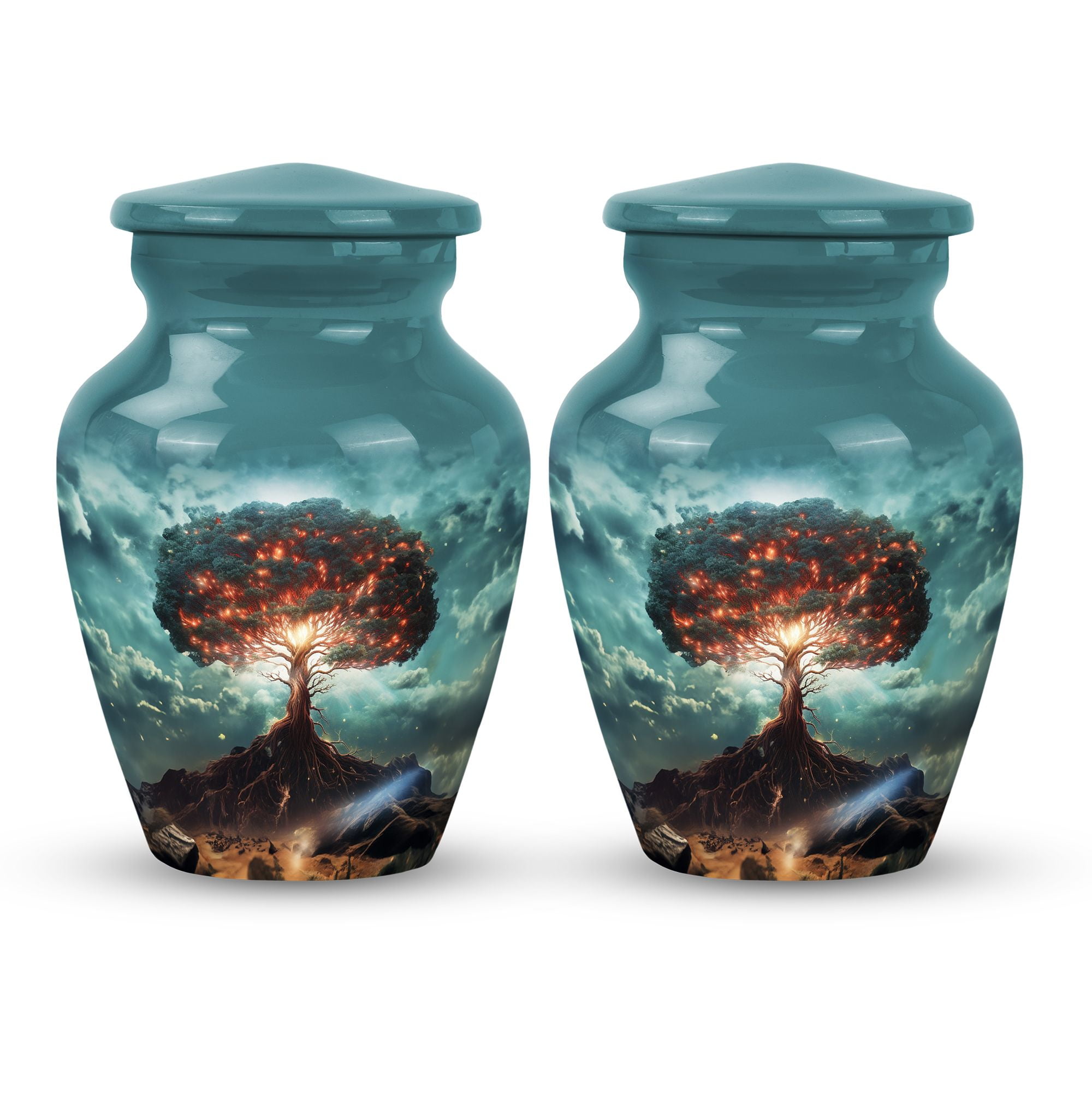 Nature's Midnight Blaze Tree - Compact Cremation Urn For Men - Small ...