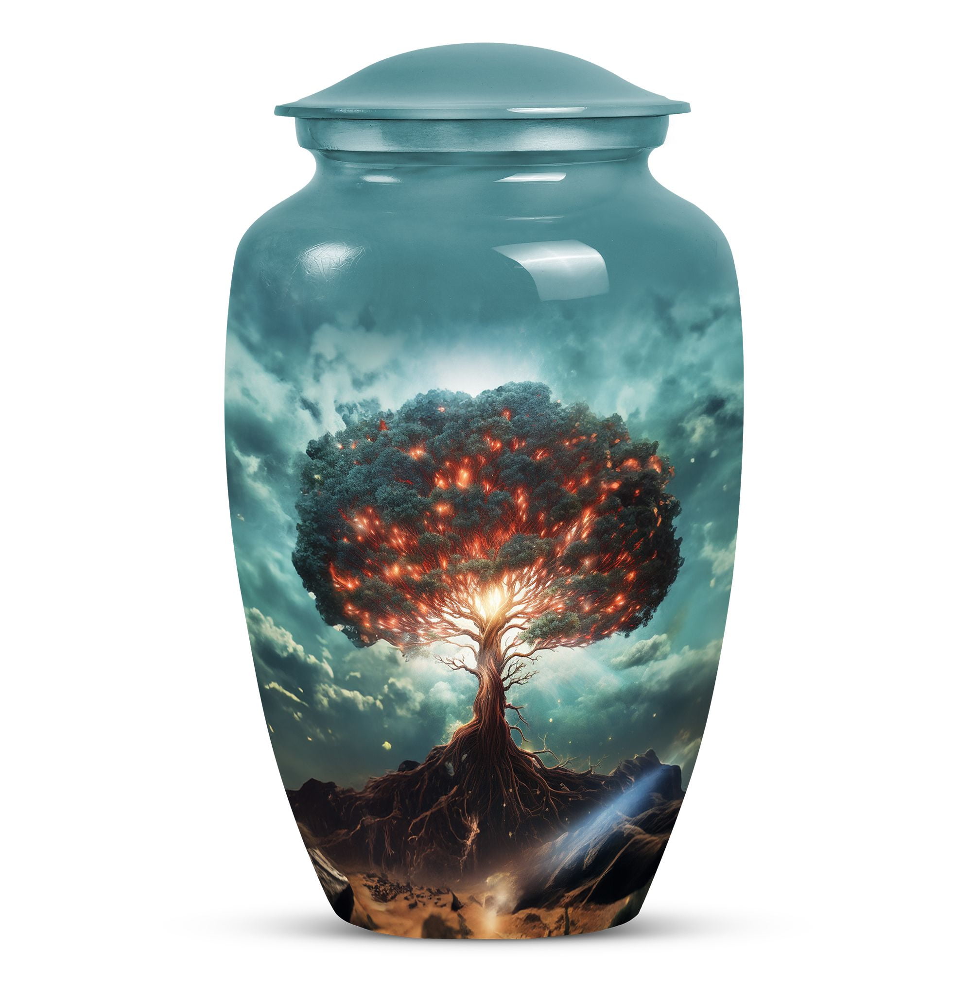 Nature's Midnight Blaze Tree - Large Capacity Decorative Urn For Human ...