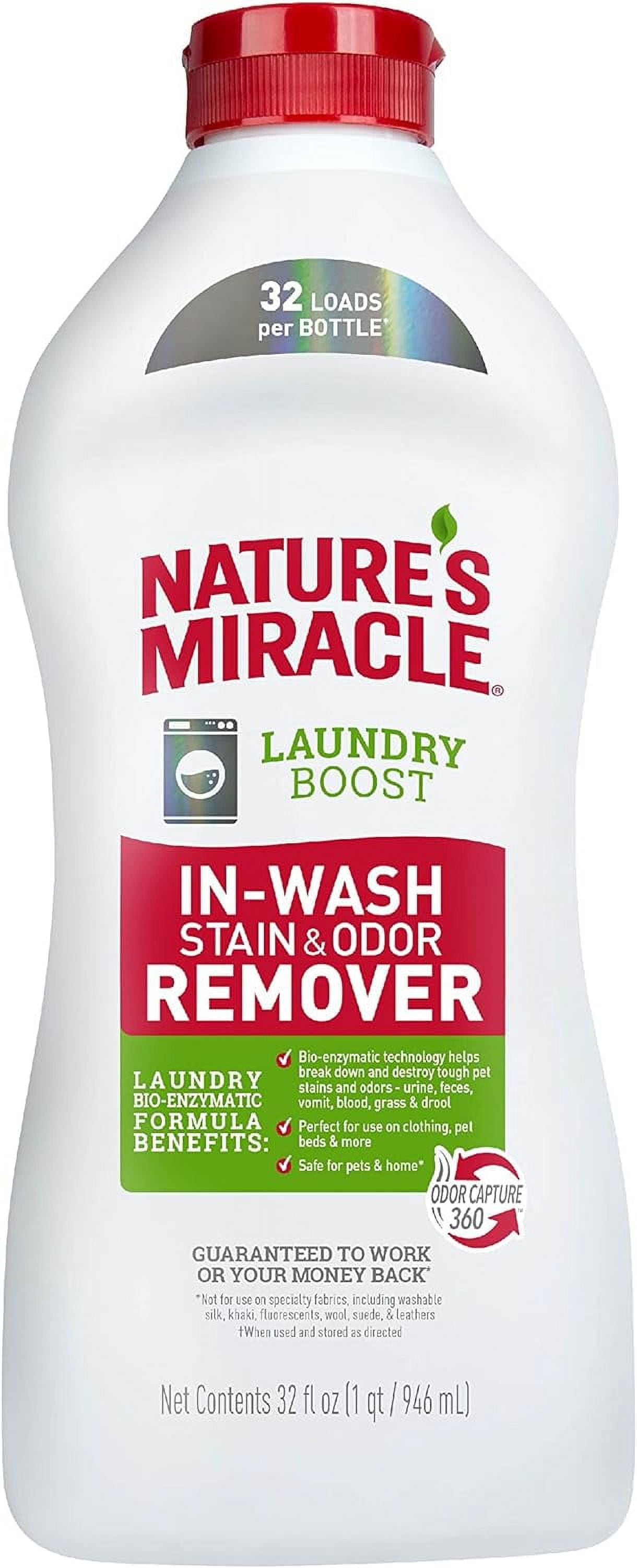 Nature’s Miracle Laundry Boost In-Wash Stain and Odor Remover, 32 ...