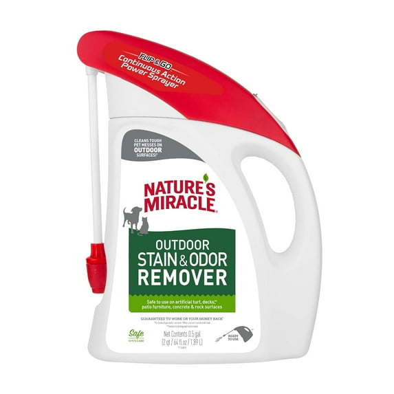 Nature’s Miracle Outdoor Stain & Odor Remover, 64 fl oz, Removes Dog ...