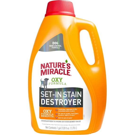 Nature’s Miracle Set-In Stain Destroyer Dog 1 Gallon, Oxy Formula With ...
