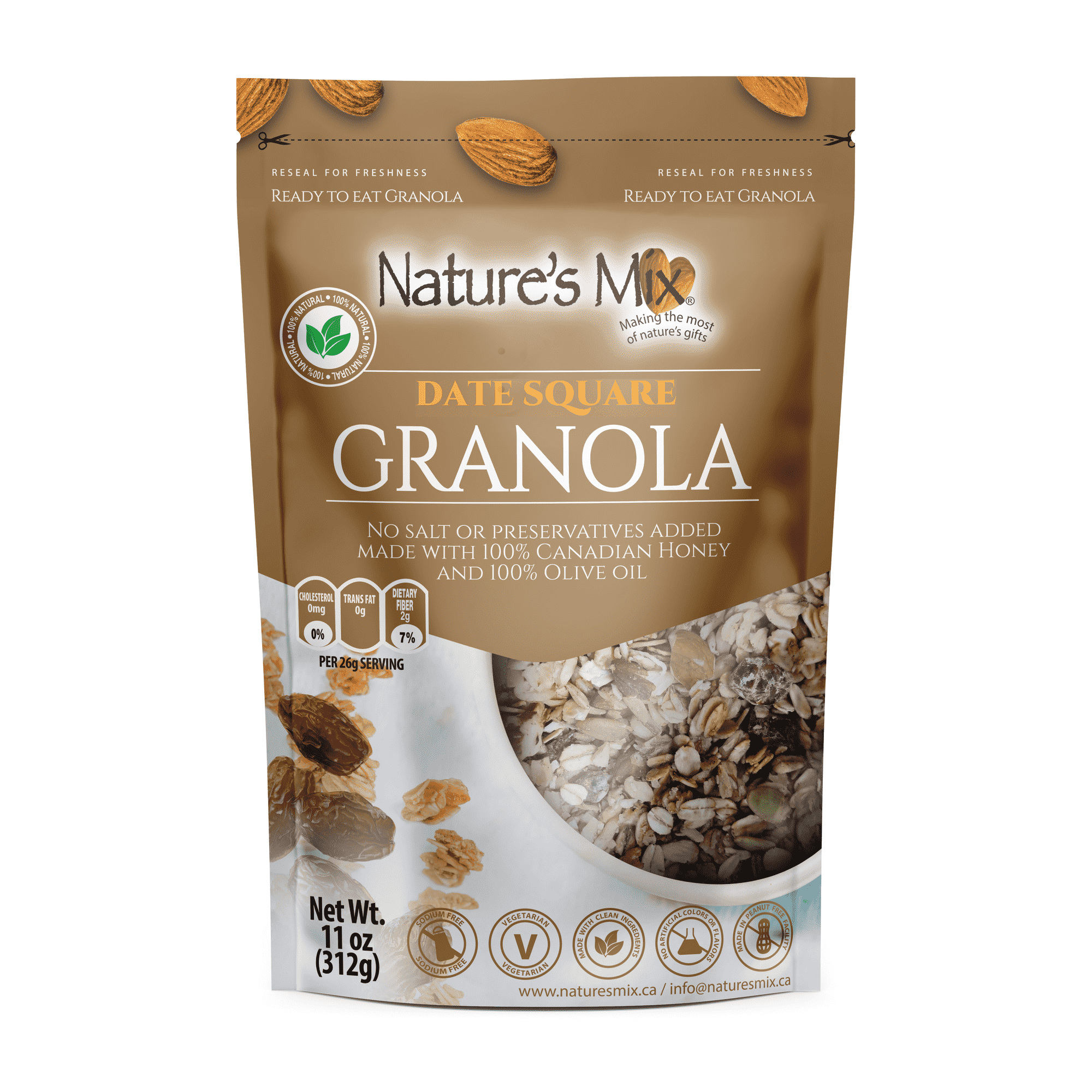 Nature's Mix Date Square Granola, Resealable Bag, 11oz - Walmart.com
