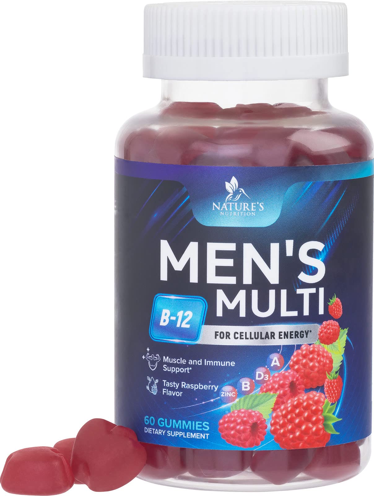Nature's Multivitamin for Men Gummies - Berry Flavored Mens ...