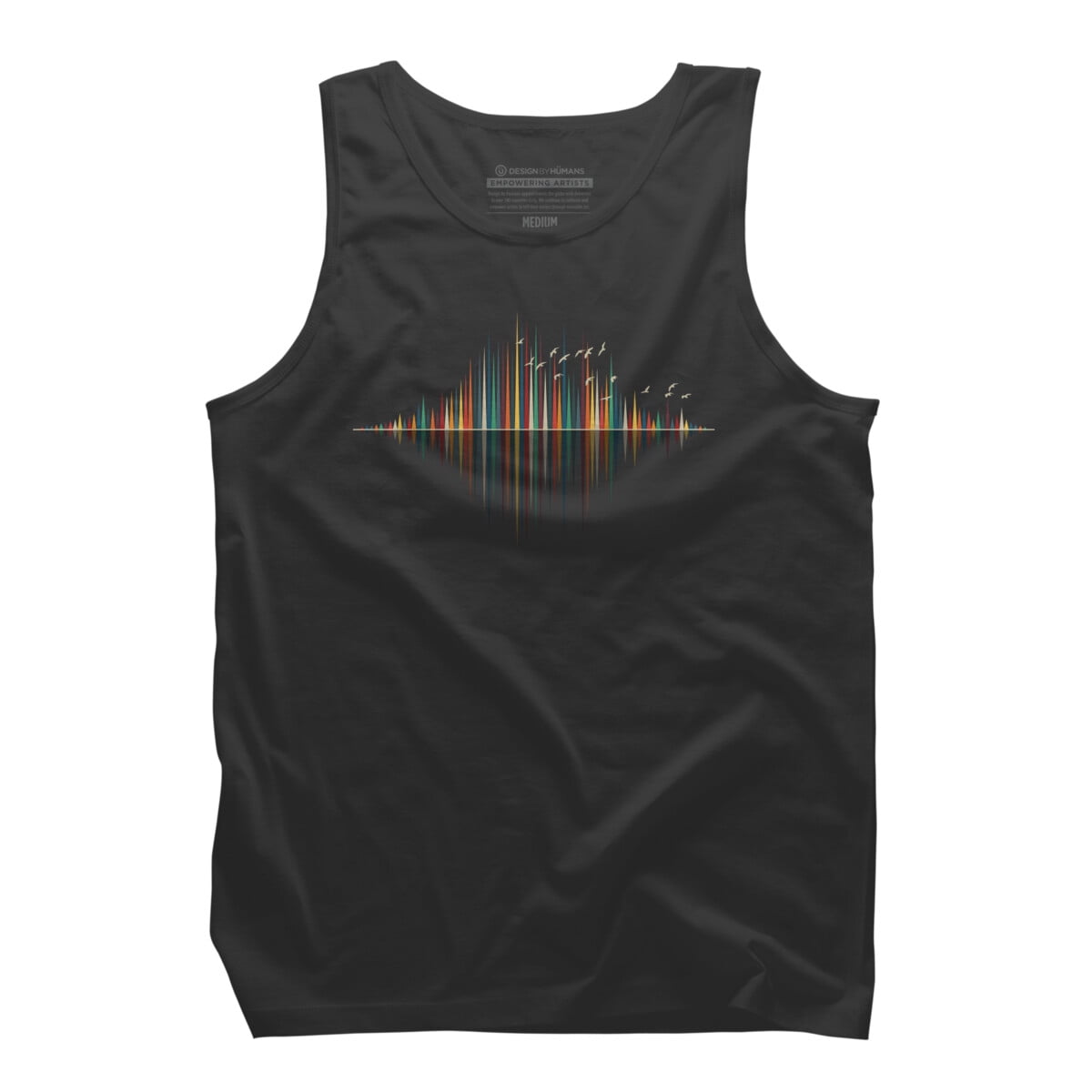 Nature's Music - Sound Wave Mens Charcoal Gray Graphic Tank Top ...