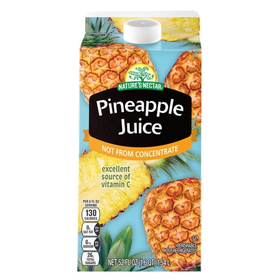 Nature's Nectar Not From Concentrate Pineapple Juice 52 fl oz - Walmart.com