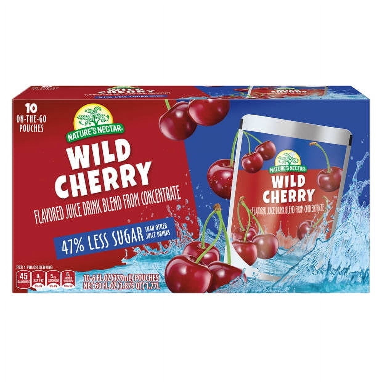 Nature's Nectar Wild Cherry Juice - 6 fl oz pouches, 10 count - Walmart.com