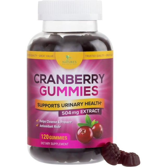 Nature's Nutrition Cranberry Urinary Tract Health Gummies + Vitamin C ...