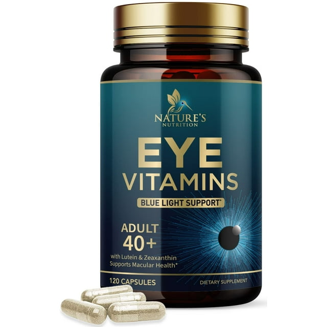 Nature's Nutrition Eye Vitamins with Lutein, Zeaxanthin, Bilberry ...