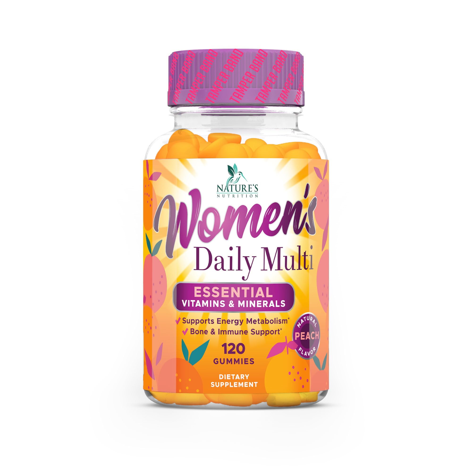 Nature's Nutrition Womens Multivitamin Gummies - Peach Flavored Daily ...