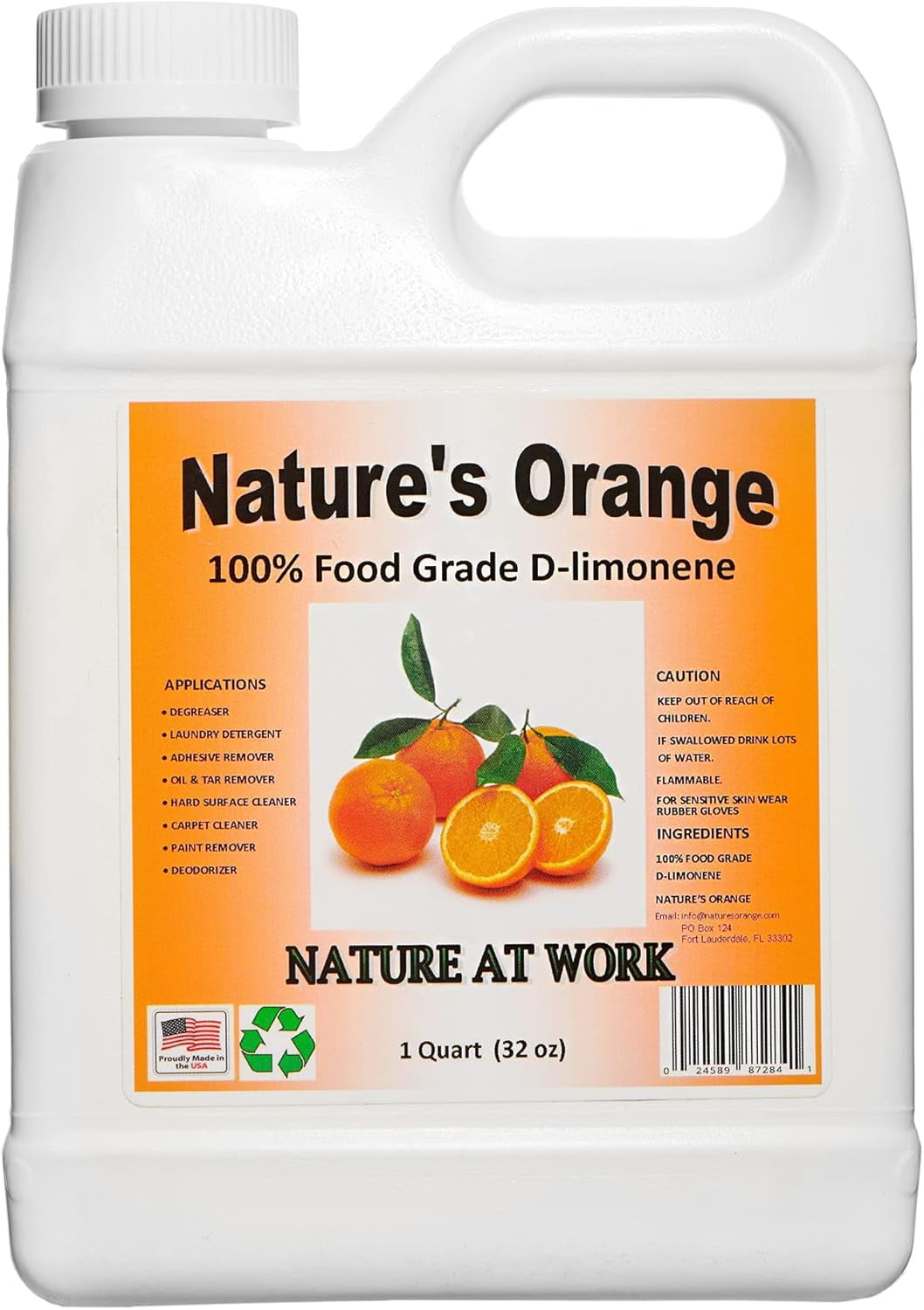 Nature's Orange 100% Pure Food Grade D-Limonene Citrus Cleaner, 32 Fl ...