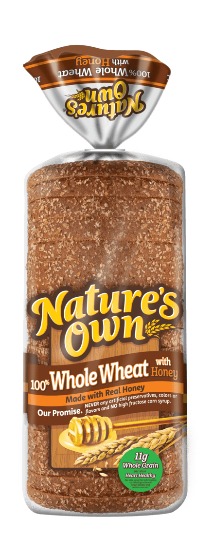 Nature's Own 100% Whole Wheat Bread with Honey, Soft Sliced Whole Grain ...