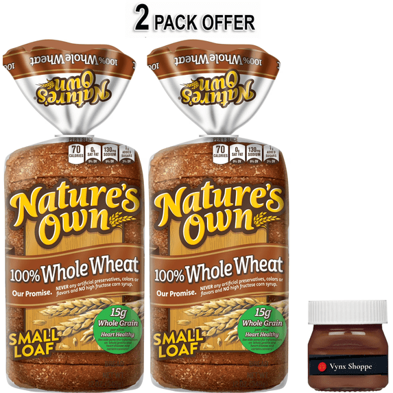Nature's Own 100% Whole Wheat, Half Loaf, Sliced Whole Wheat Bread, 12 ...