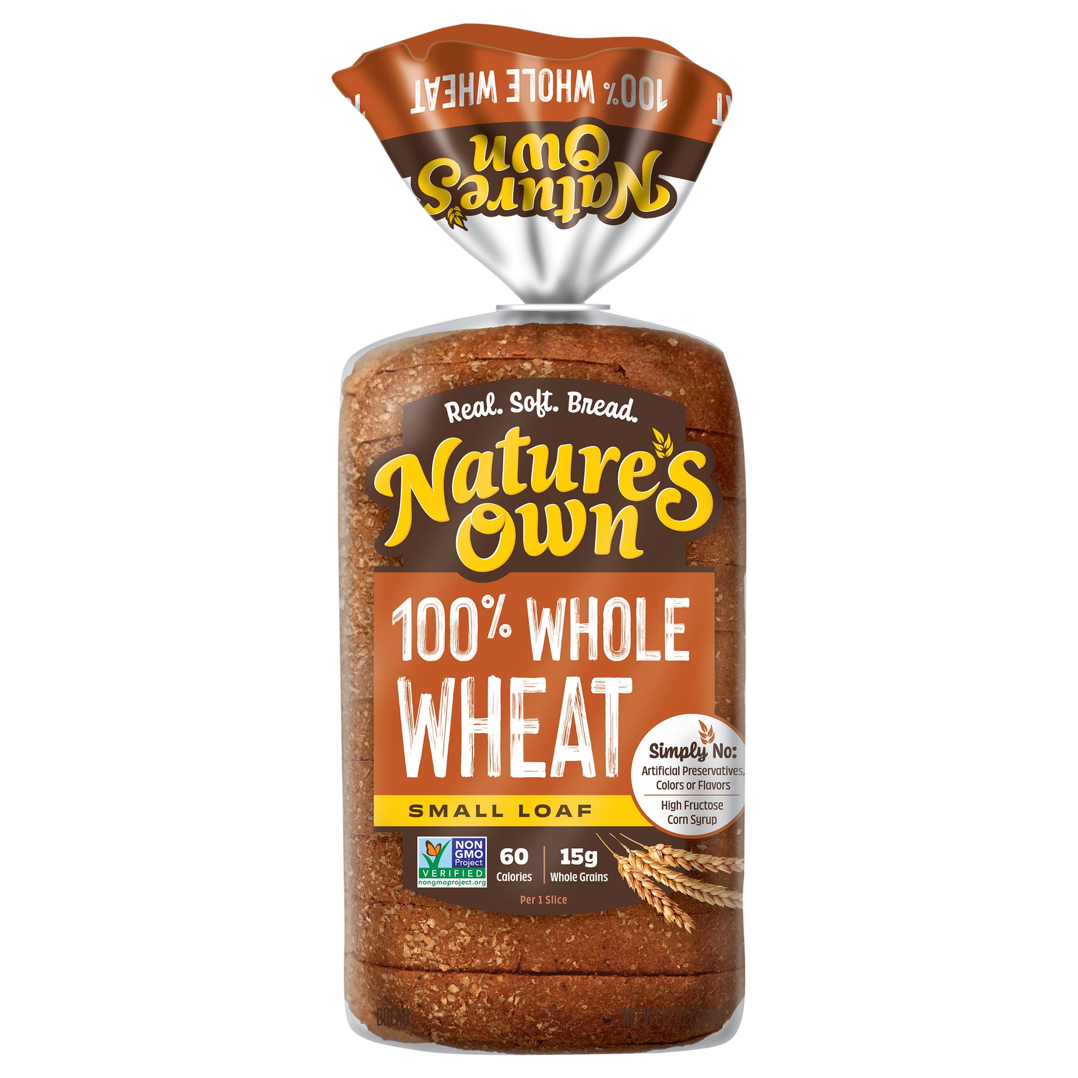 Nature's Own 100% Whole Wheat, Non-GMO Small Loaf Bread, Sandwich Bread ...