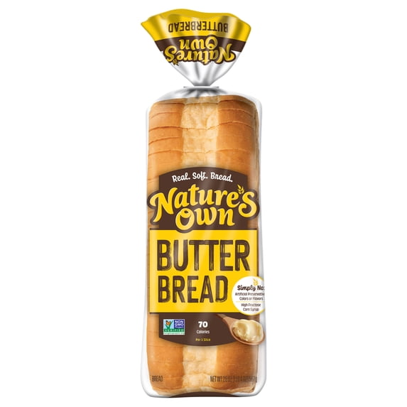 Nature's Own Butterbread Soft White Bread Loaf, 20 oz - Low-Fat, No ...
