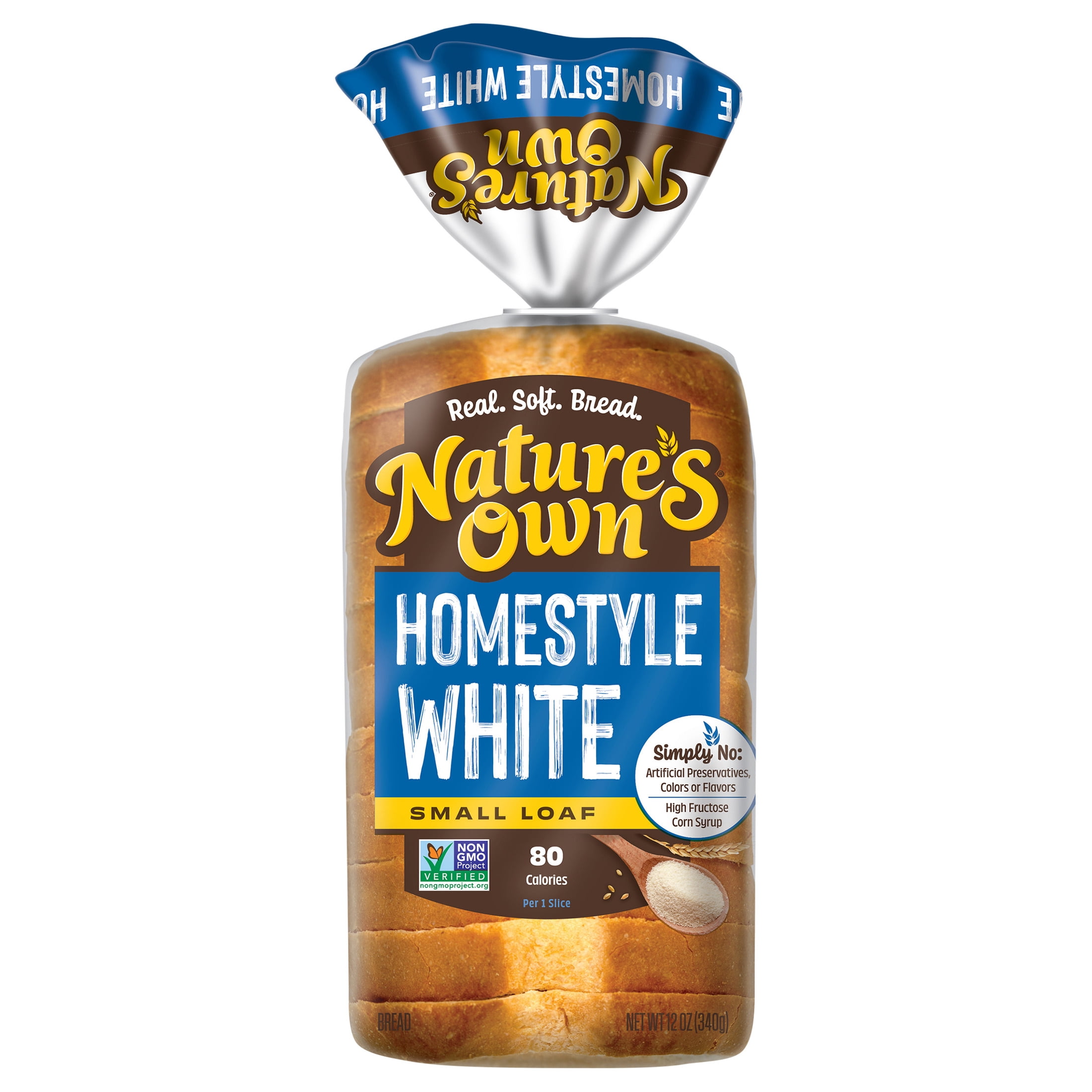 Nature's Own Homestyle White, Non-GMO Small Loaf Bread, Sandwich Bread ...
