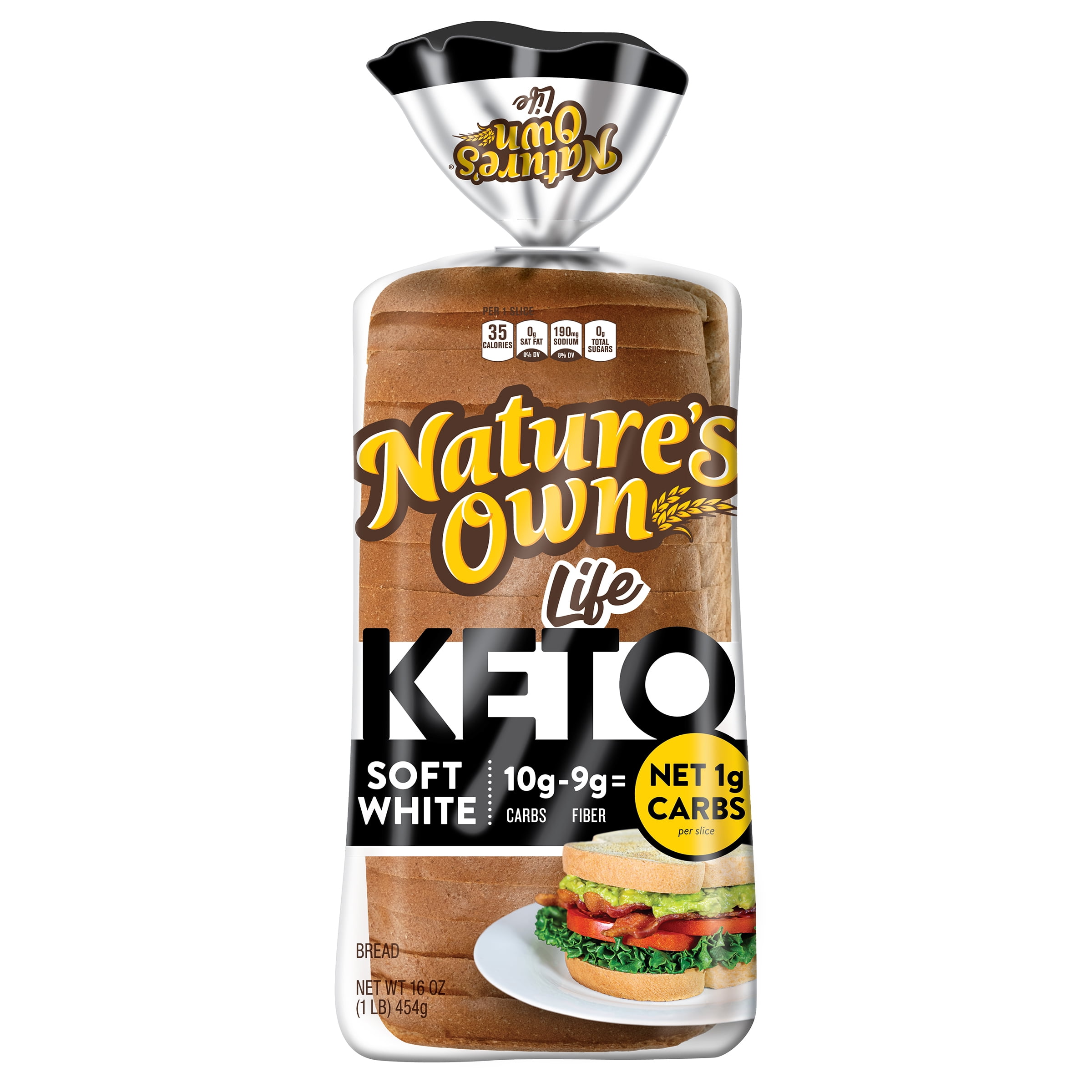 Nature's Own Keto Bread, Low Carbs Diet, 16 oz - 2 Soft & Pillow-y ...
