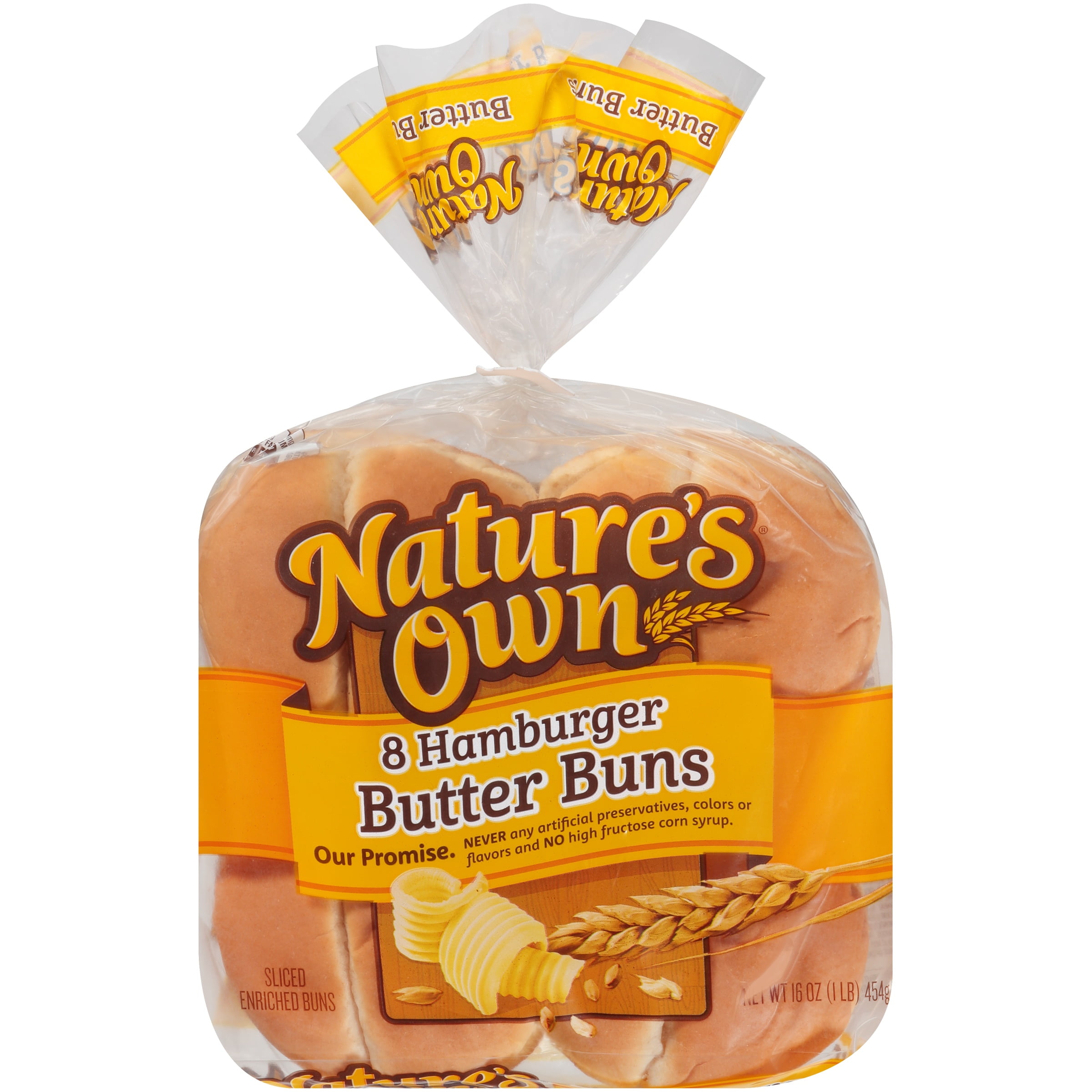 Nature's Own Buttery White Hamburger Buns, 16 oz, 8 Count - Walmart.com