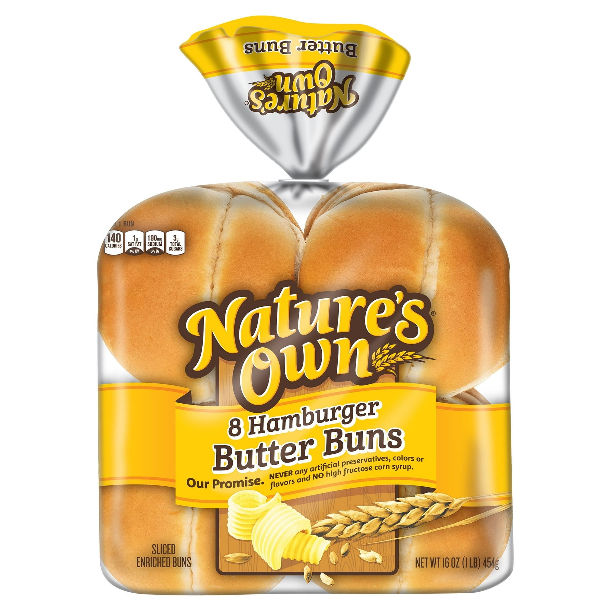 Nature's Own White Hamburger Butter Buns, 16 oz, (Pack of 6) - Walmart.com