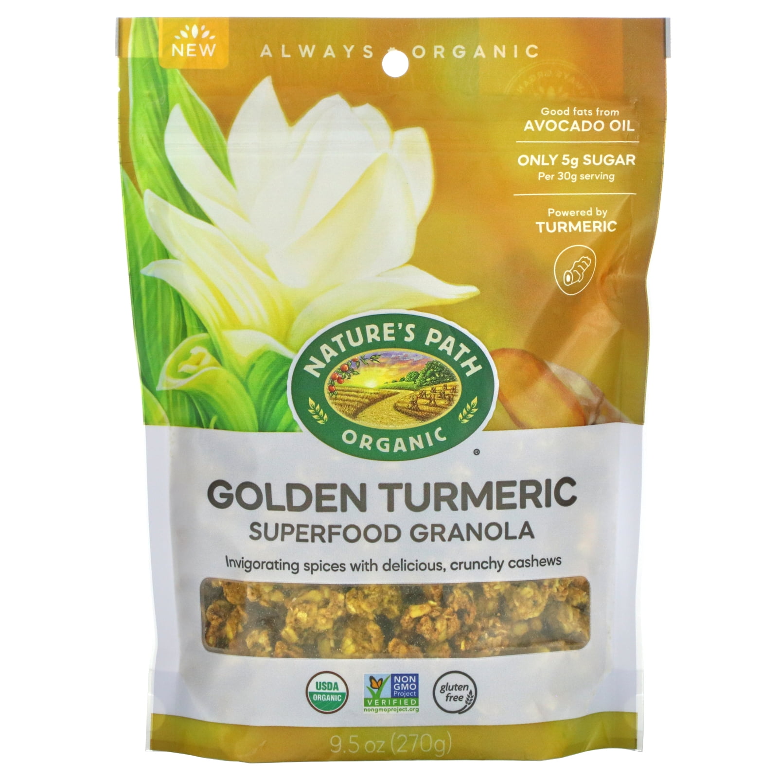 Nature's Path Golden Turmeric Superfood Granola, 9.5 oz (270 g ...