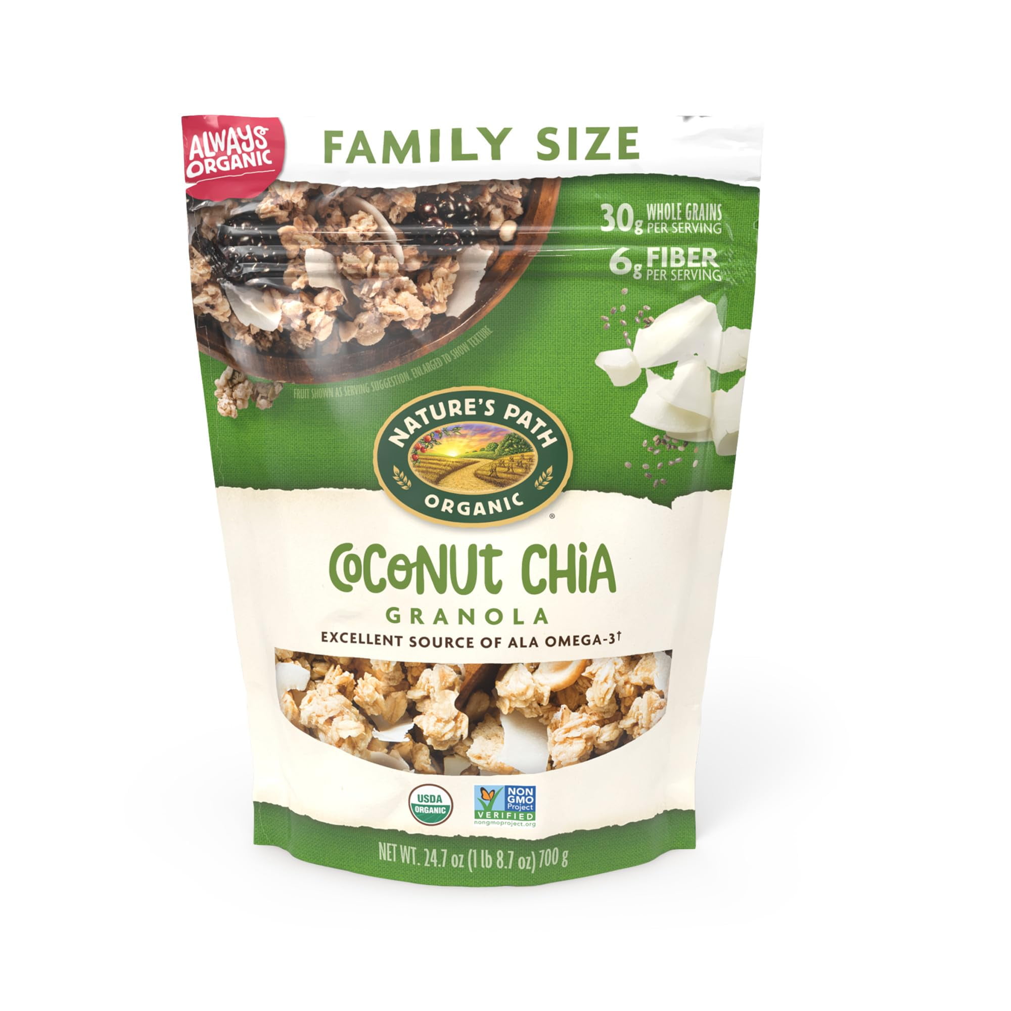Nature's Path Organic Coconut OKA4 Chia Granola, 24.7 oz (Pack of 1 ...