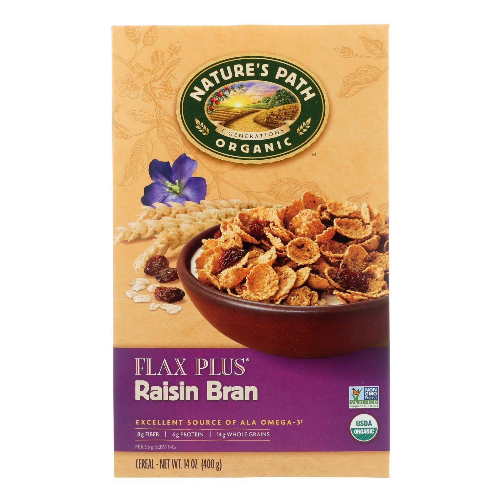 Nature's Path Organic Flax Plus Raisin Bran Cereal - Case of 12 - 14 oz ...