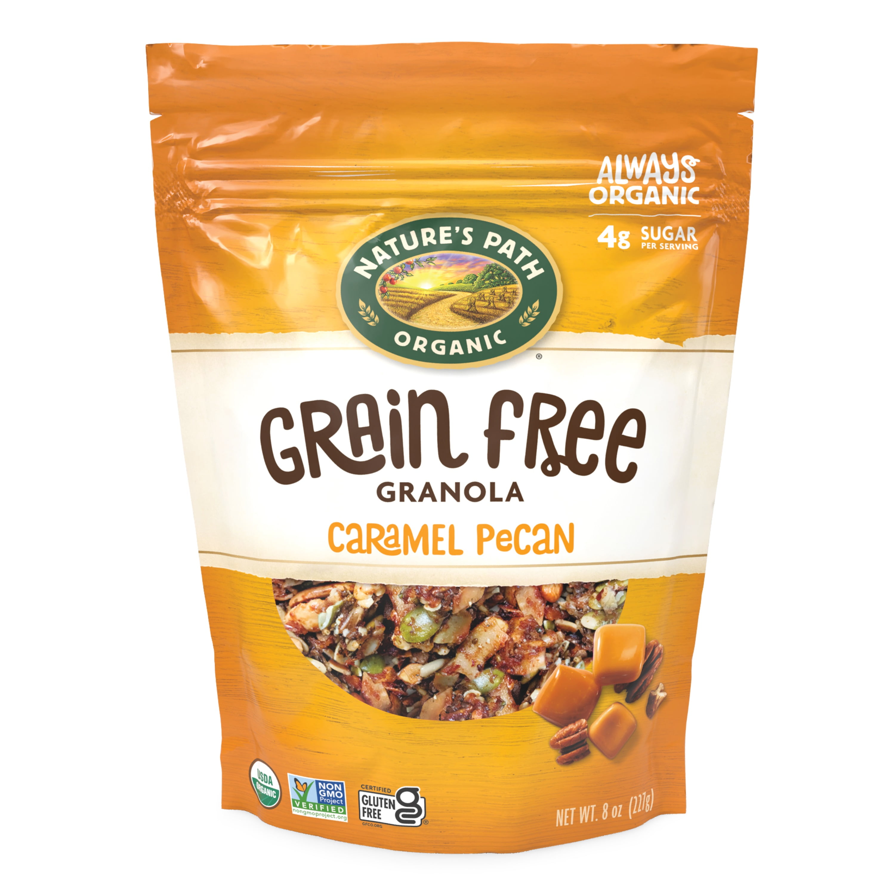 Nature's Path Organic Grain Free Granola, Gluten Free, Caramel Pecan, 8 ...