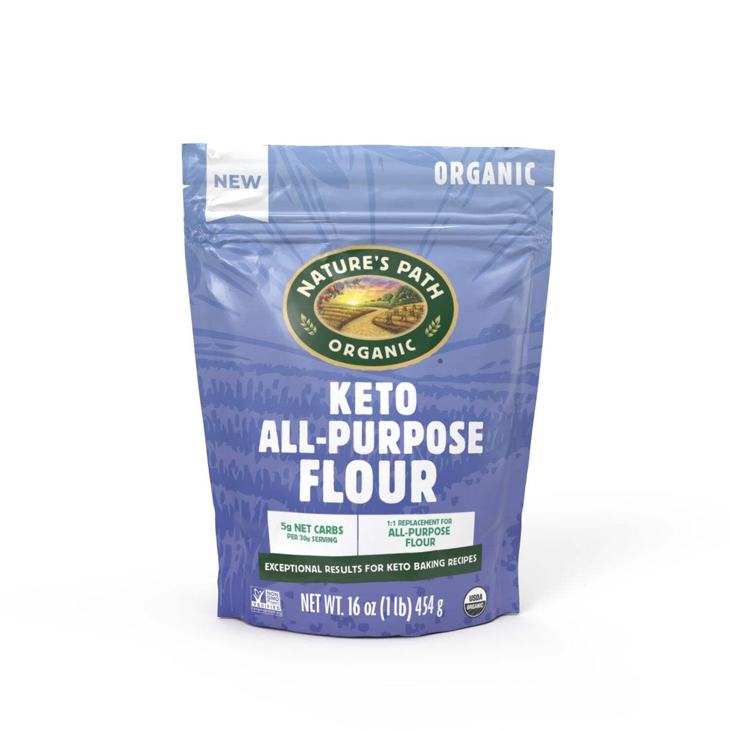 Nature's Path Organic Keto Flour, Gluten Free, 5g Net Carbs, 16oz Bag ...