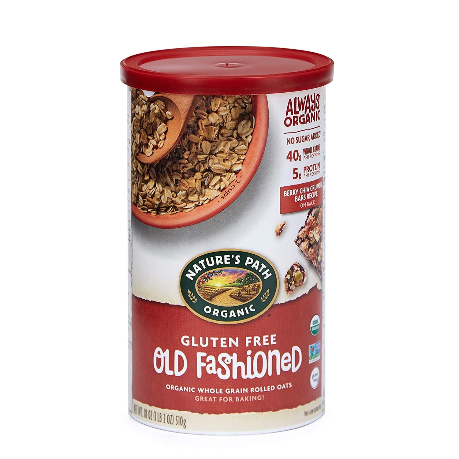 Nature's Path Organic Old Fashioned Oatmeal, Whole Grain Non-GMO, 18oz ...
