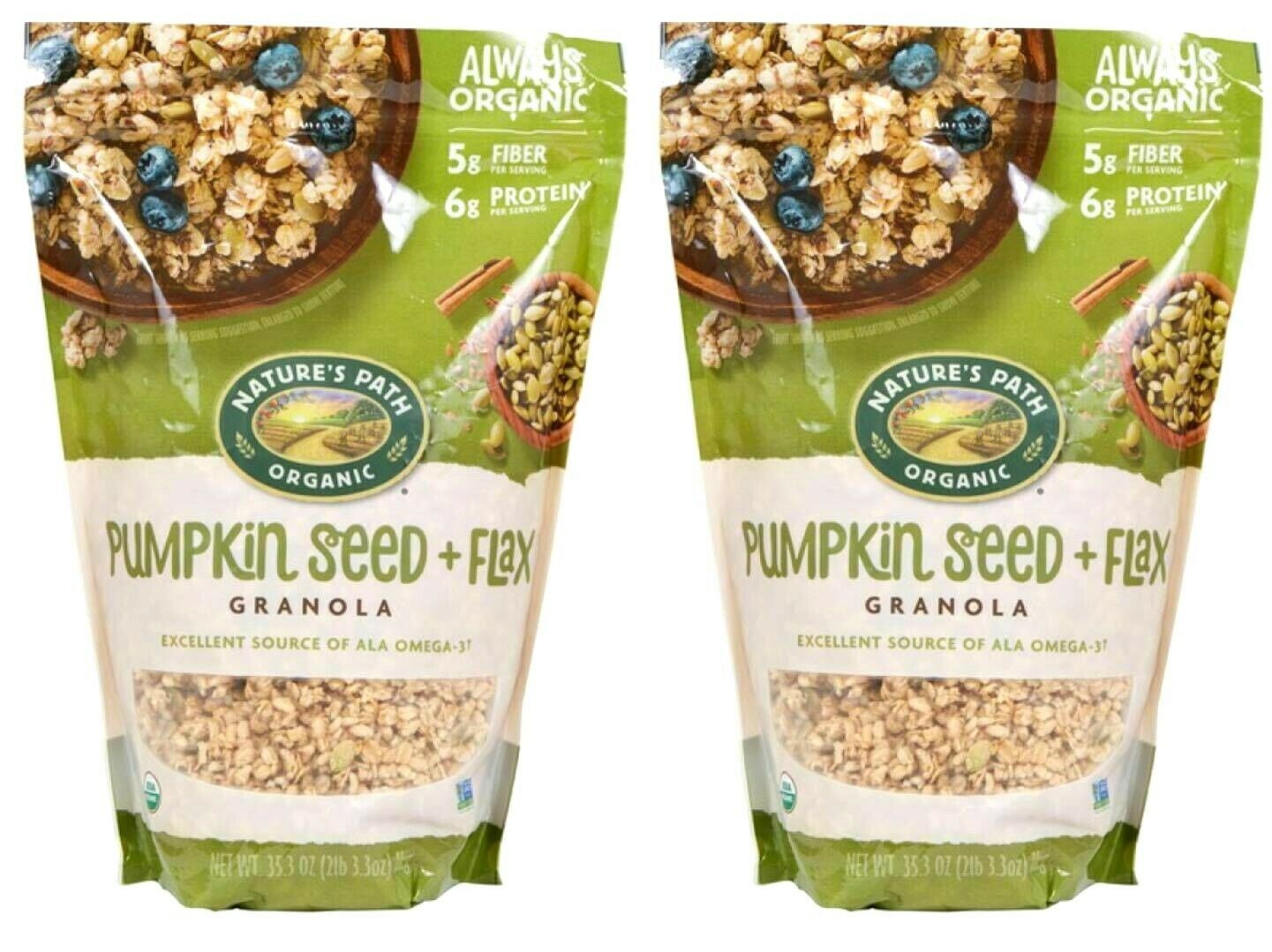 Nature's Path Organic Granola, Pumpkin Seed and Flax, High Fiber, 6g ...