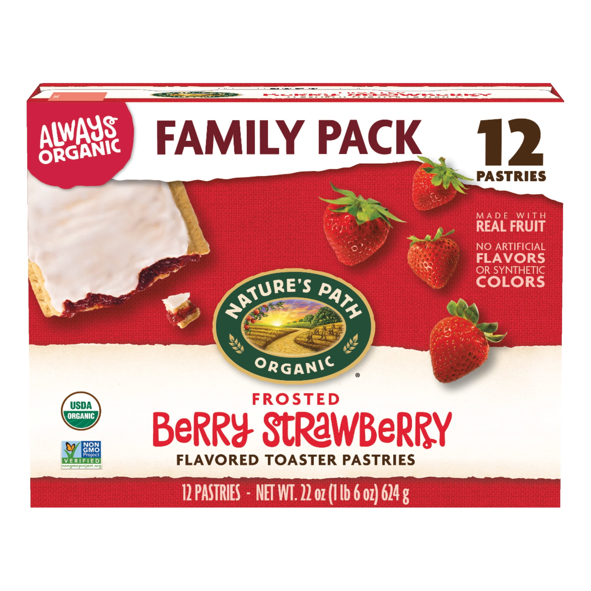 Nature's Path Organic Toaster Pastries, Frosted Berry Strawberry, 22oz ...