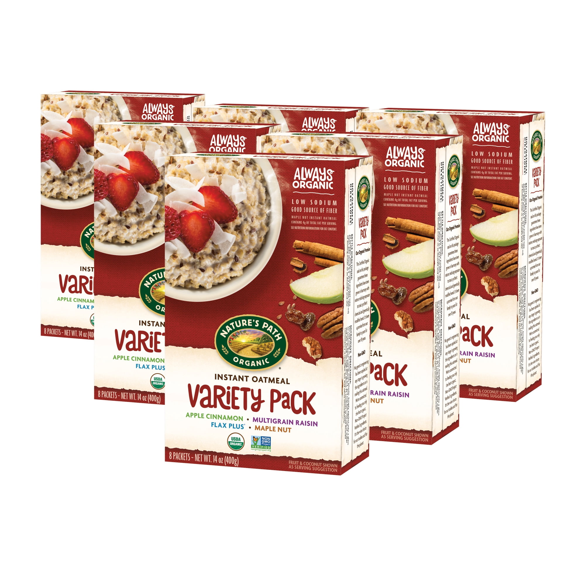 Nature's Path Organic Variety Pack Instant Oatmeal, 14oz box, 6ct ...