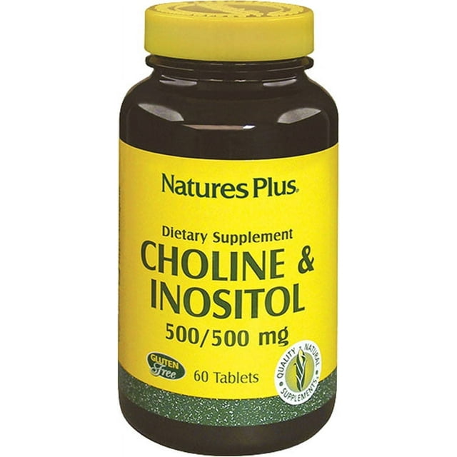 Nature's Plus Choline & Inositol 500mg Supplements - 60 Tablets for Fat ...