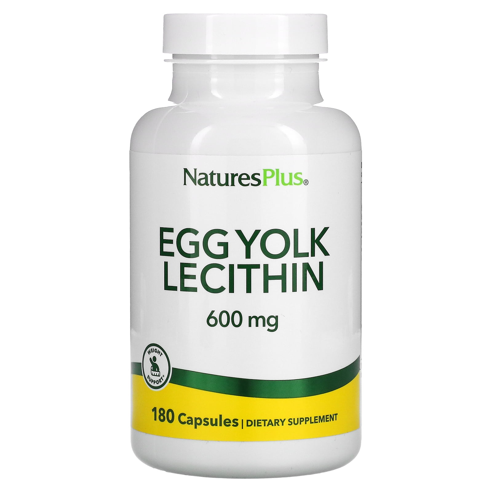Nature's Plus Egg Yolk Lecithin, 300 mg, 180 Capsules - Walmart.com