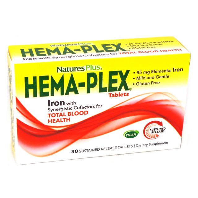 Nature's Plus - Hema-Plex for Total Blood Health - 30 Tablets - Walmart.com