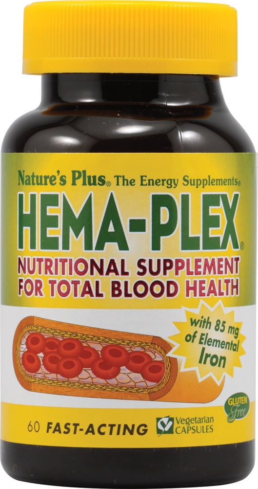 Nature's Plus Hema-Plex Human Supplement Complex, 60 Fast-Acting ...
