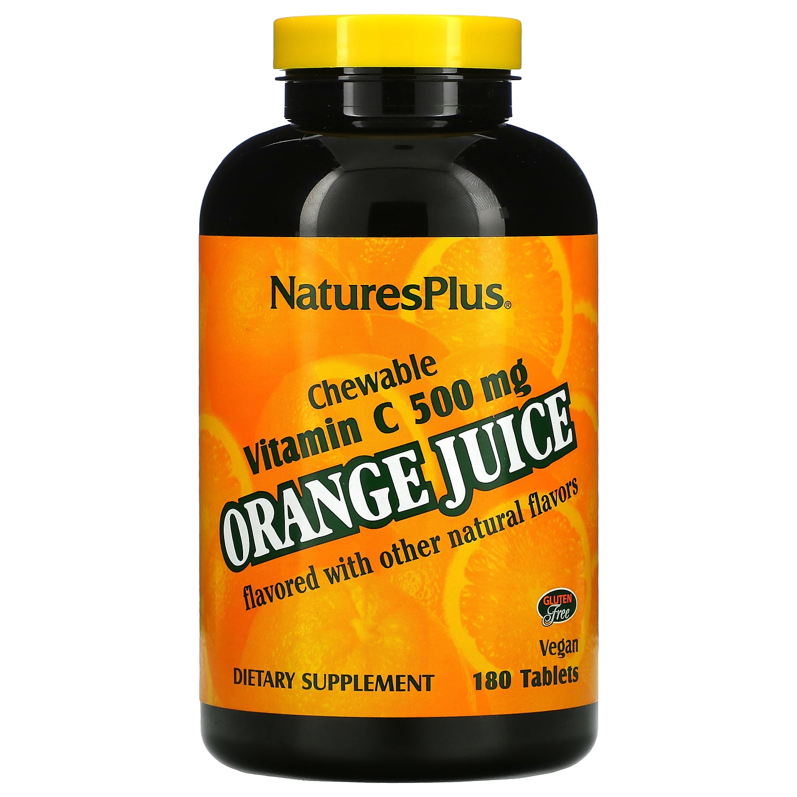 Nature's Plus Orange Juice, Chewable Vitamin C, 500 mg, 180 Tablets ...
