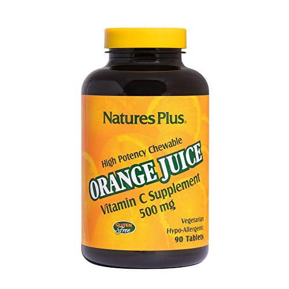 Nature's Plus - Orange Juice Chewable Vitamin C 500 mg. - 90 Chewable ...