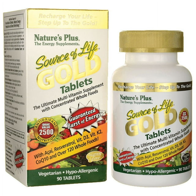 Nature's Plus Ultimate Multi-Vitamin Source of Life GOLD Tablets, Full ...