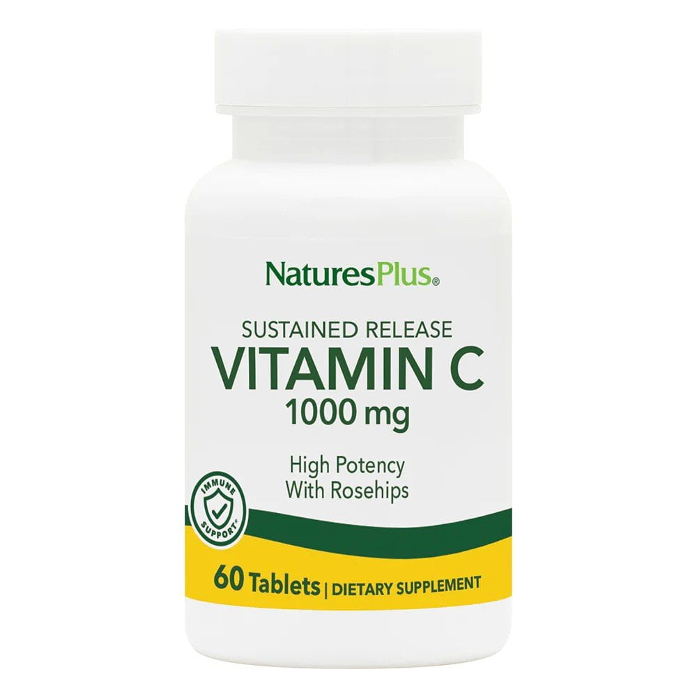 Nature's Plus Vitamin C 1000 mg Time Release with Rose Hips 60 Sustained Release Tablet ...