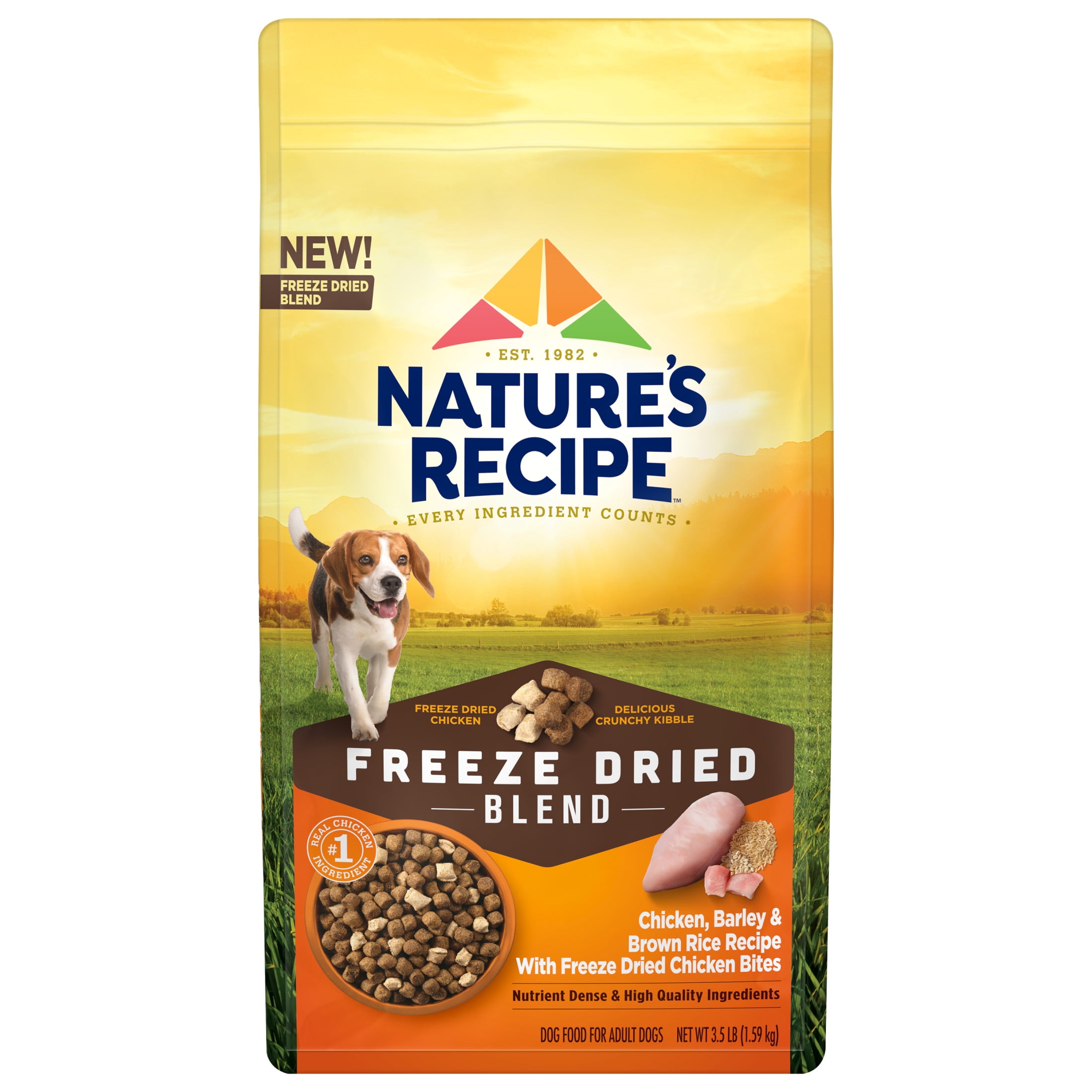 Nature's Recipe Freeze Dried Chicken Dog Food, Barley and Rice, 3.5 lb Bag - Walmart.com