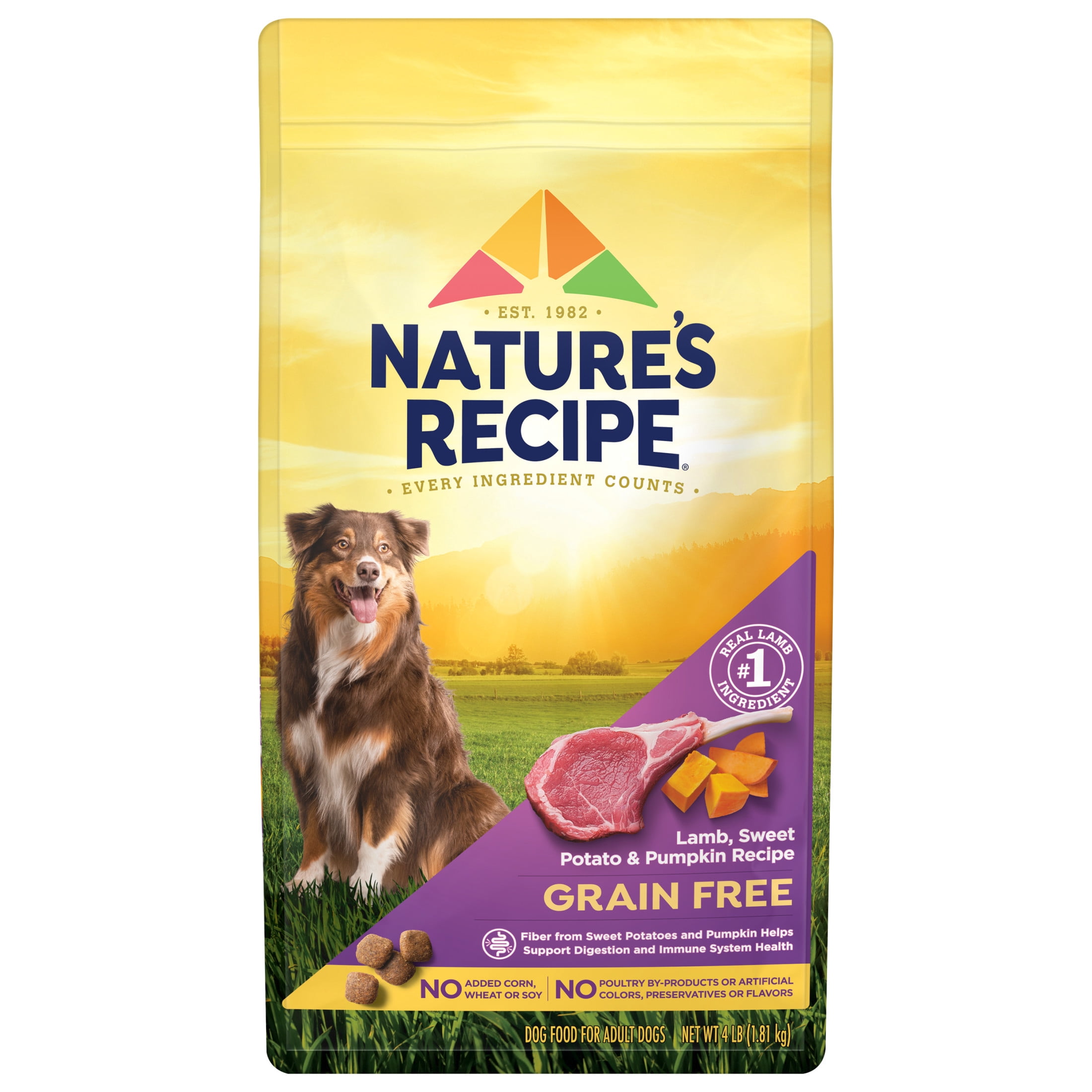 Nature's Recipe Grain Free Dry Dog Food, Lamb, Potato & Pumpkin, 4 lb ...